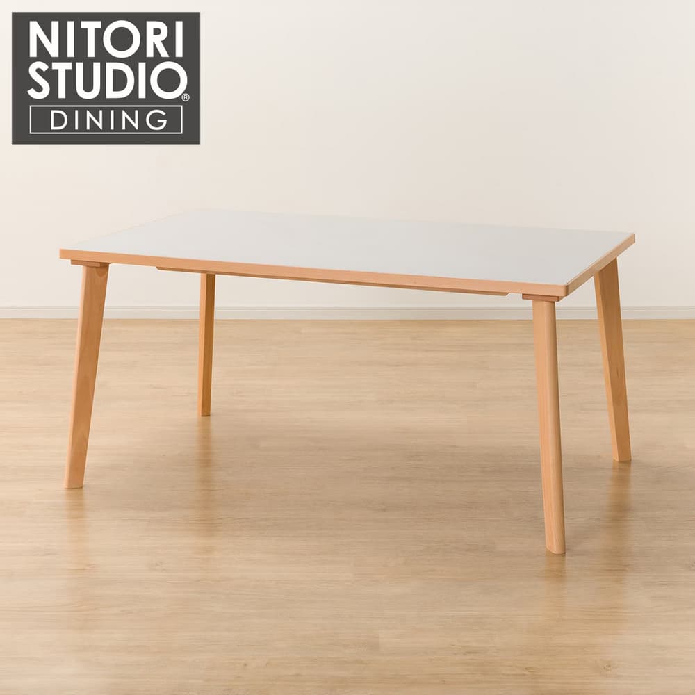 陶板實木餐桌 N COLLECTION T-12 150 NA/WH｜NITORI 宜得利家居線上購物網
